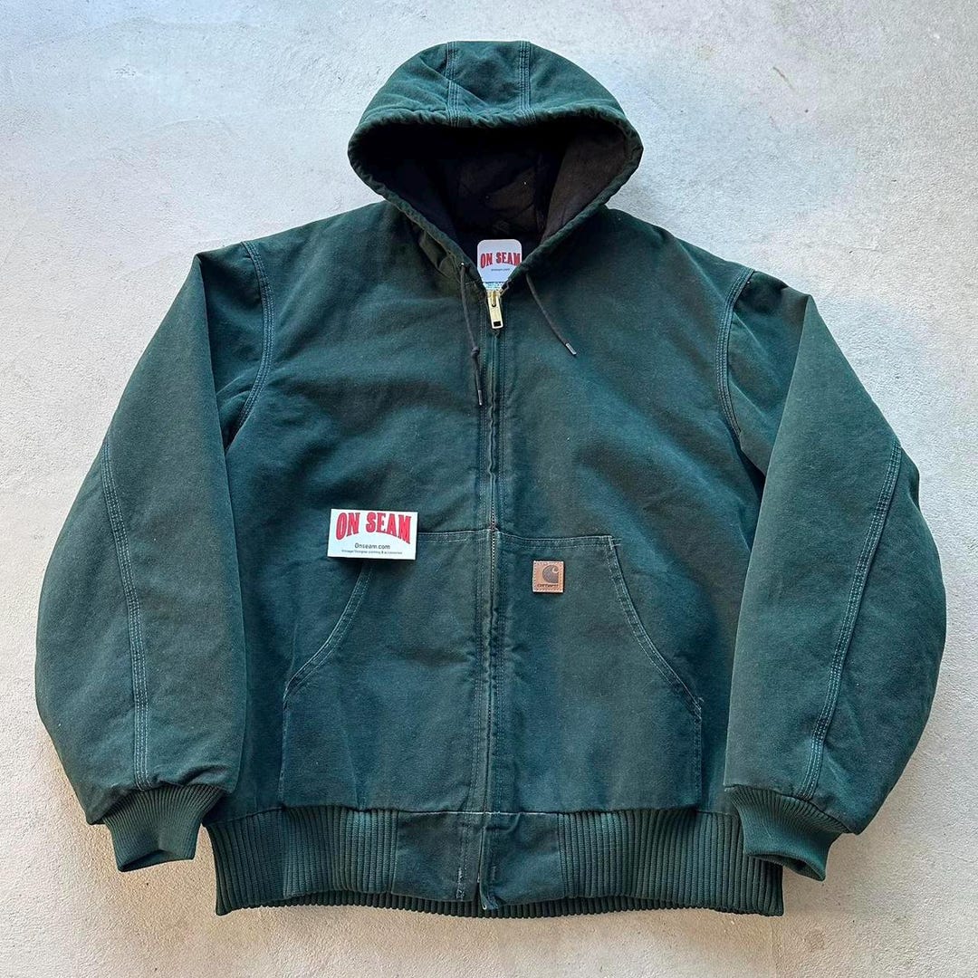 Rare Vintage Carhartt Forest Green Hooded Jacket - Etsy