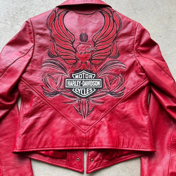 RARE Vintage Harley Davidson Red Leather Motorcycle J… - Gem