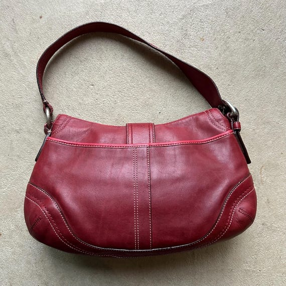 Rare Vintage Y2K Coach Red Leather Soho Shoulder Bag - Gem