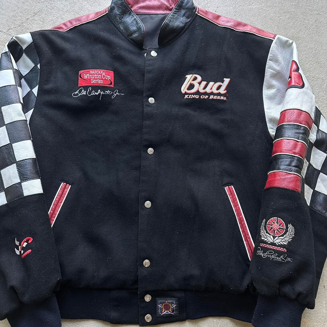 Vintage Budweiser NASCAR Racing Leather Reversible Jacket - Etsy
