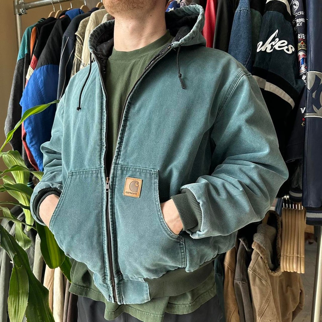 Vintage Carhartt Hunter Green Hooded Jacket - Etsy