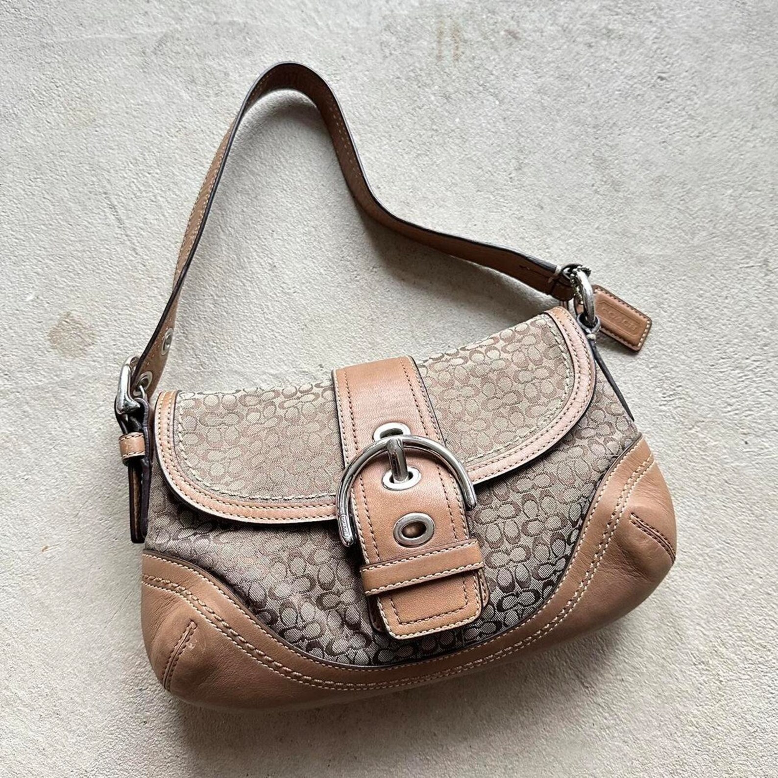 Vintage Y2K Coach Tan Mini Soho Shoulder Bag - Etsy