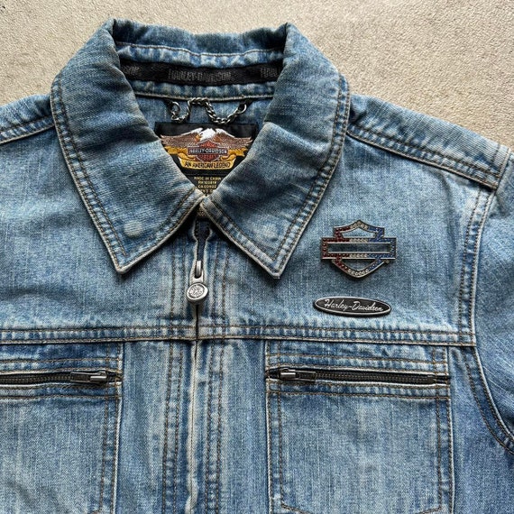 Vintage Denim Harley Davidson Jacket - S - Gem