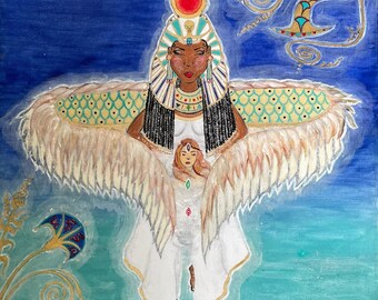 Dea Egizia Iside Antico Egitto Arte Egizia Dipinti ad - Etsy Italia