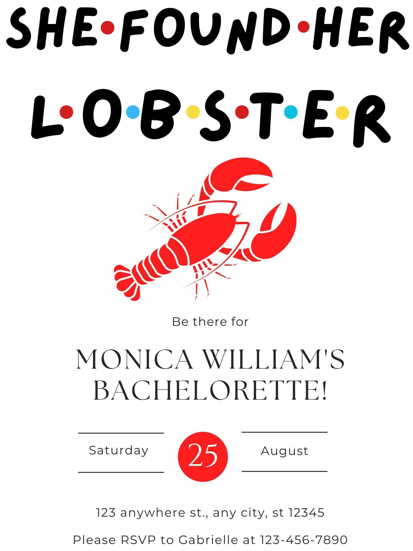 Friends Themed Bachelorette Party Invitation Template Customizable ...