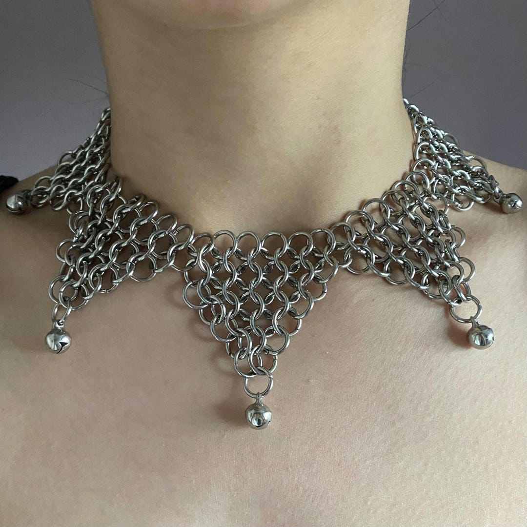 CLOWN COLLAR Jester Core Ren Faire Aesthetic Stainless Steel European ...