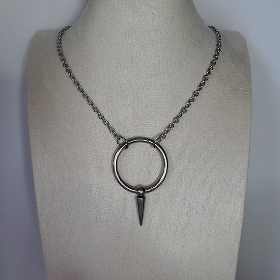 Metal ring necklace store