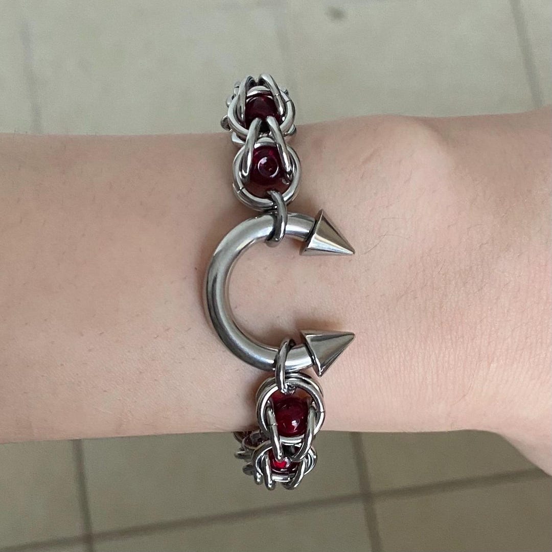 PIERCED 4 BRACELET - Stainless Steel Chainmaille Goth Alternative ...