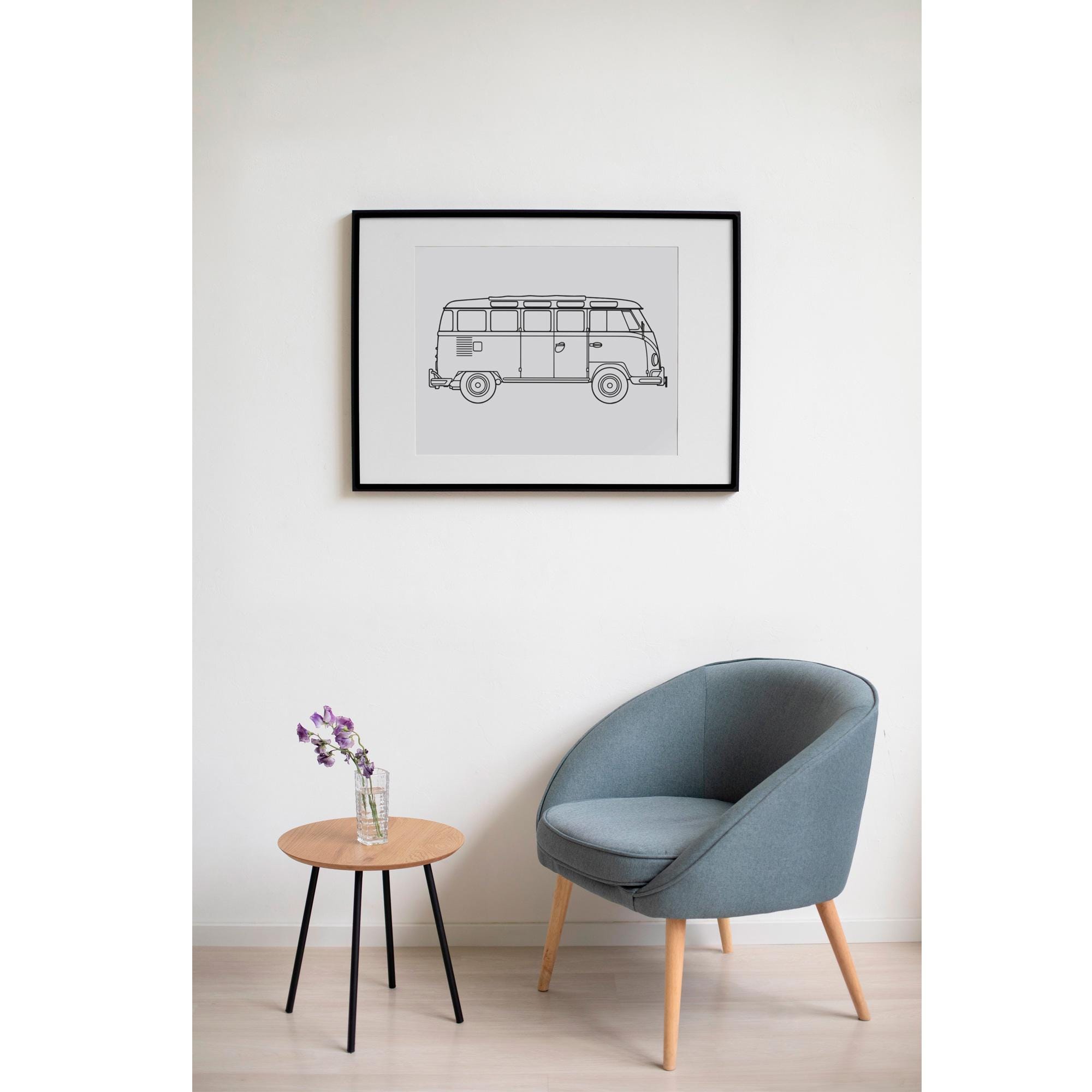 Volkswagen Microbus SVG Vintage Car Vector Illustration Volkswagen ...