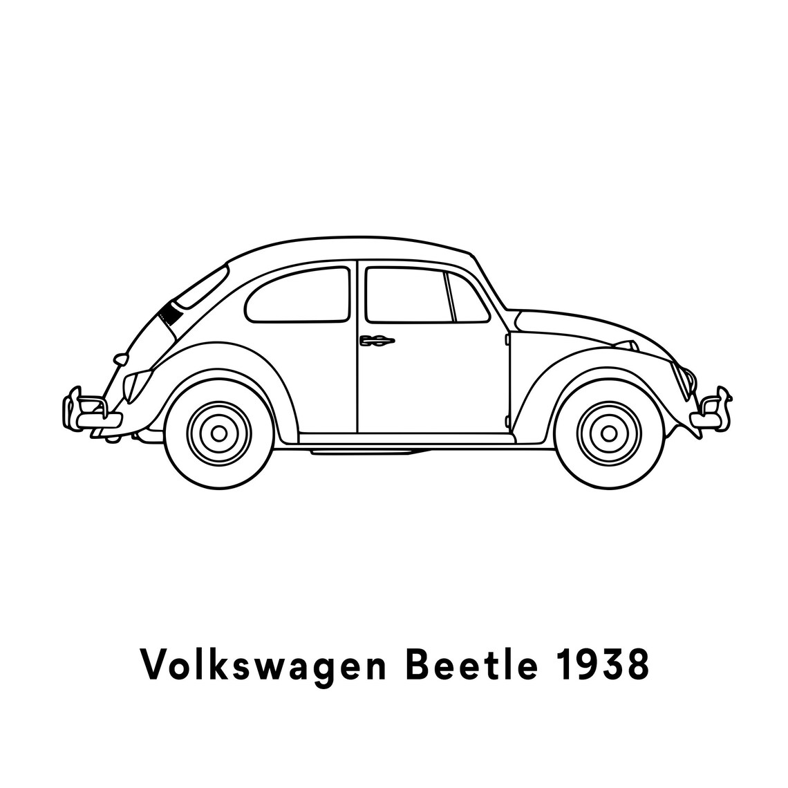 Volkswagen Beetle SVG Clip Art Vintage Car Vector Illustration ...