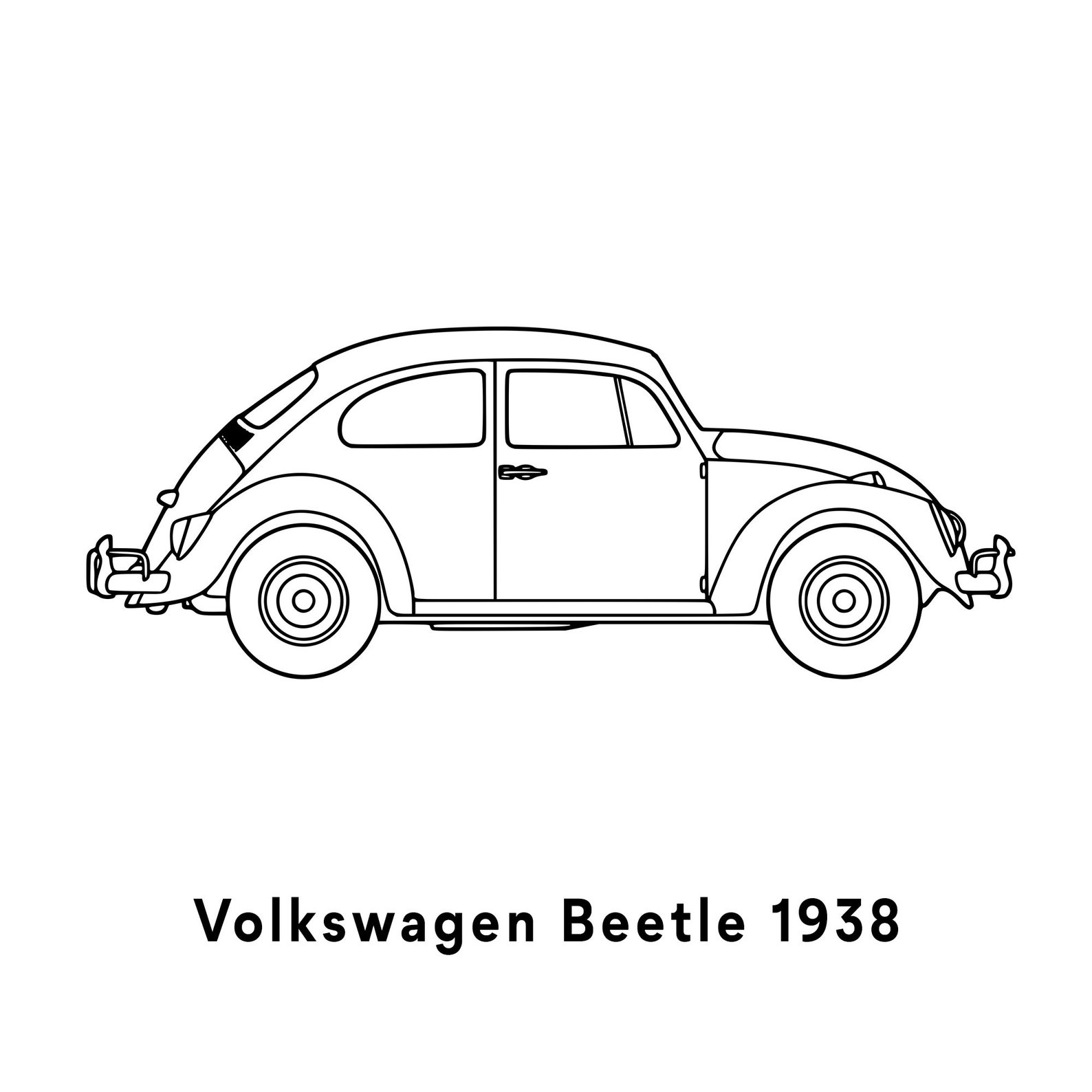 Volkswagen Beetle SVG Clip Art Vintage Car Vector Illustration ...