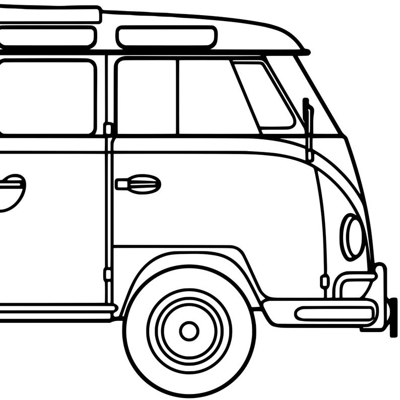 Volkswagen Microbus SVG Vintage Car Vector Illustration Volkswagen ...