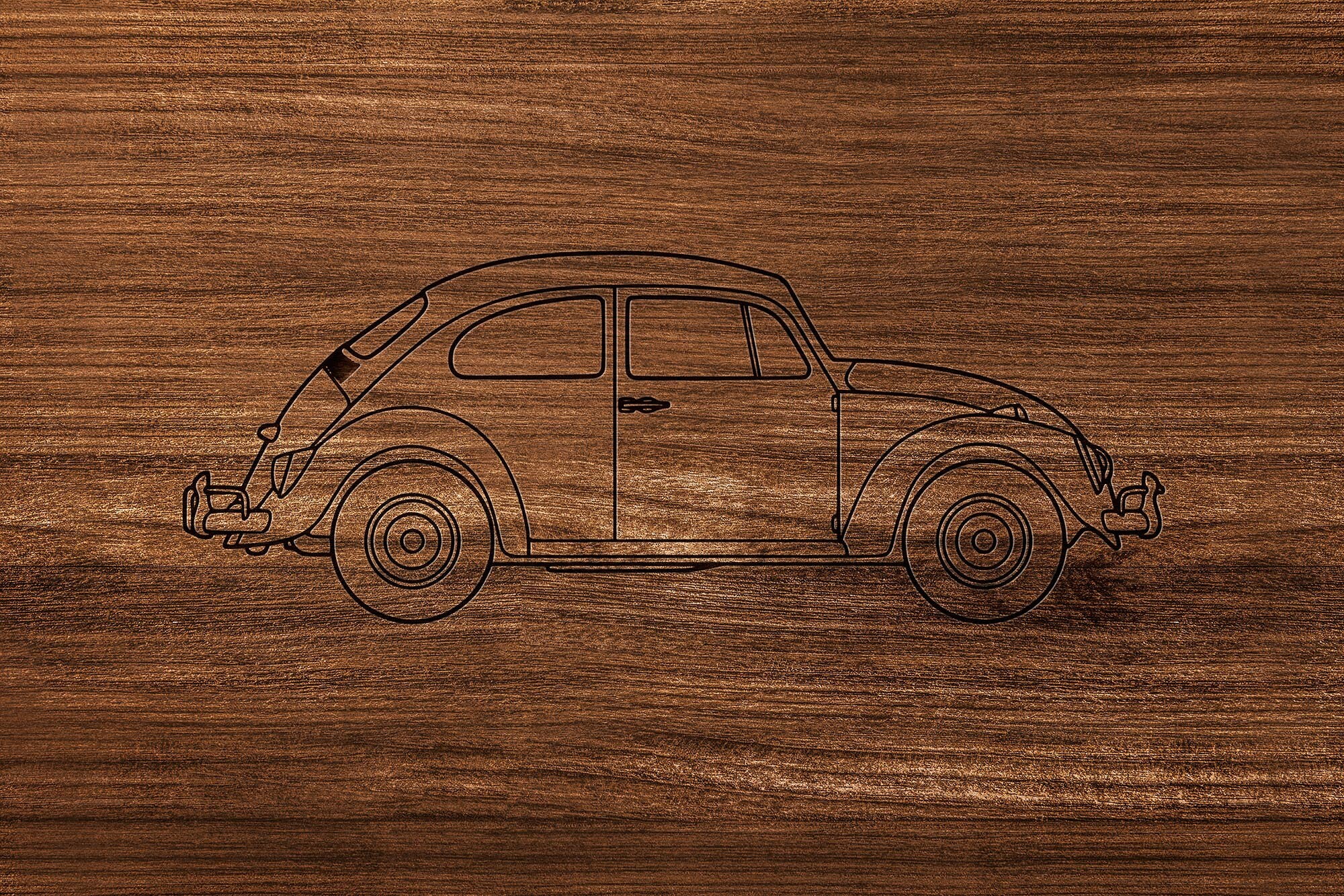 Volkswagen Beetle SVG Clip Art Vintage Car Vector Illustration ...