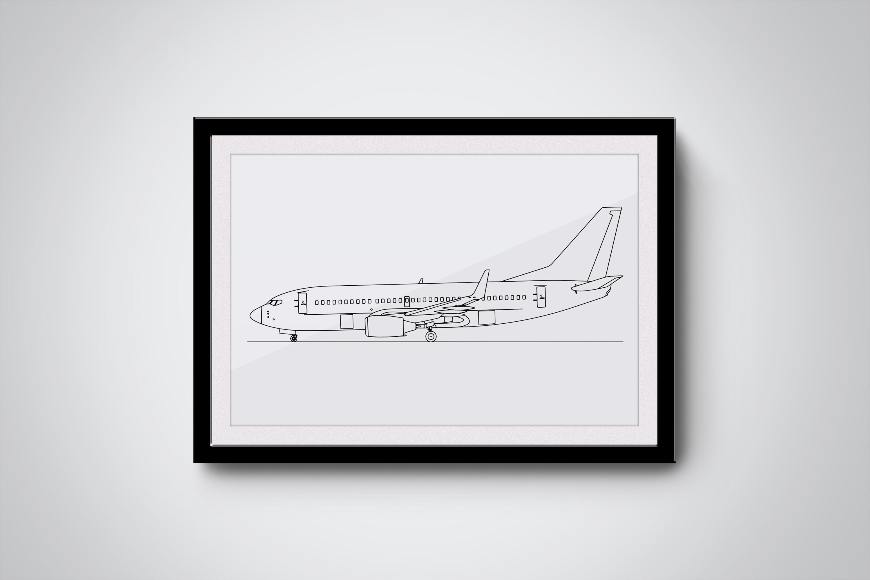 Boeing 737 Airplane SVG Clip Art Digital Download Vector EPS PNG ...