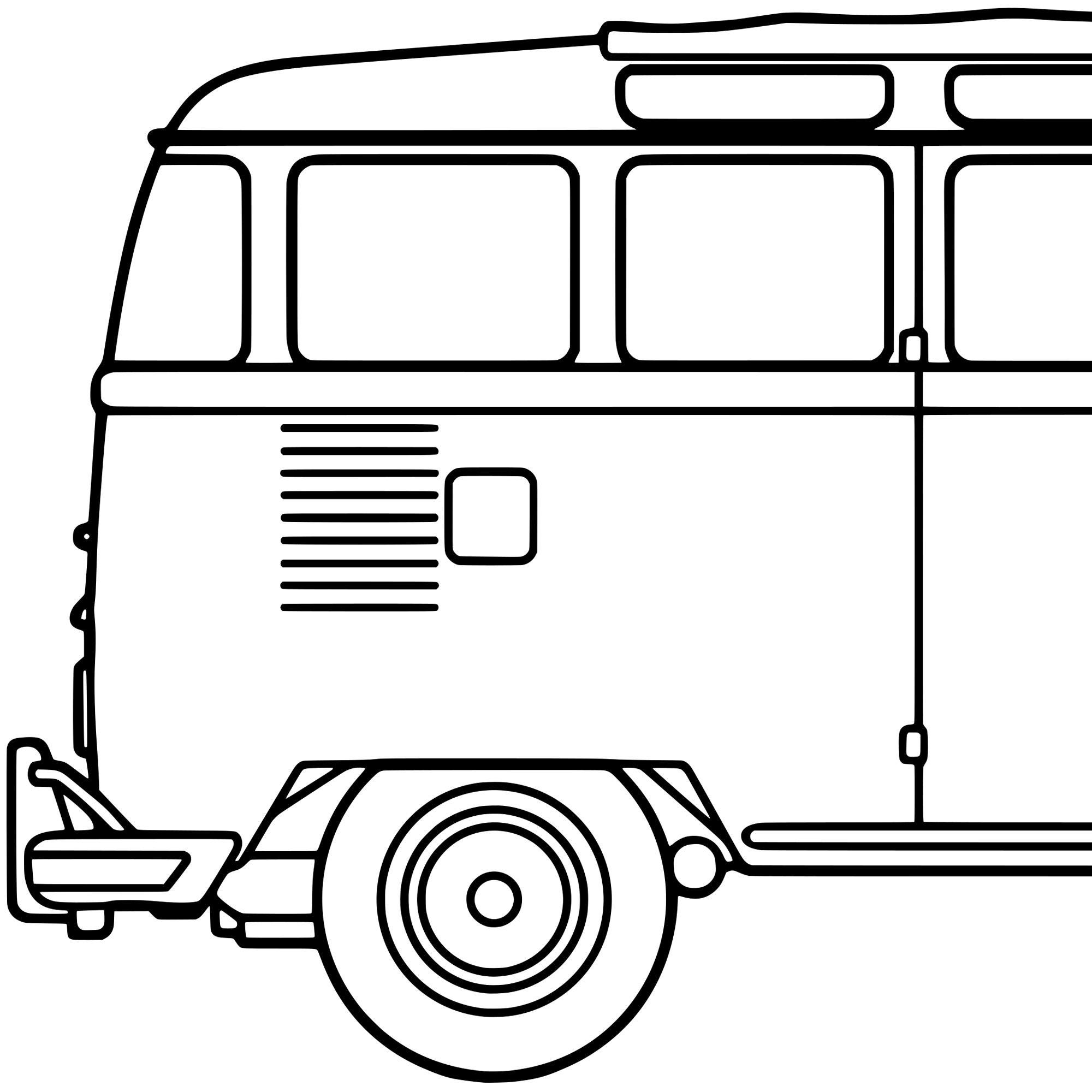 Volkswagen Microbus SVG Vintage Car Vector Illustration Volkswagen ...