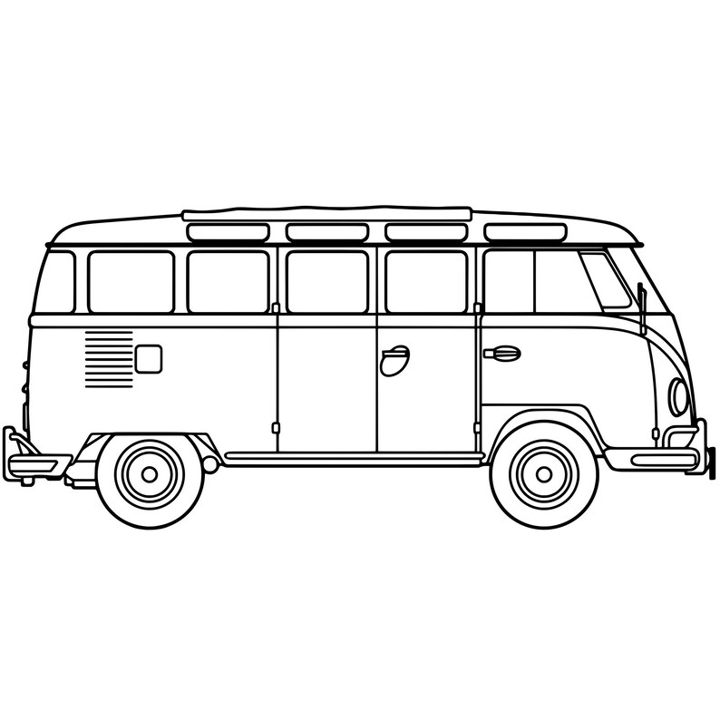 Volkswagen Microbus SVG Vintage Car Vector Illustration Volkswagen ...