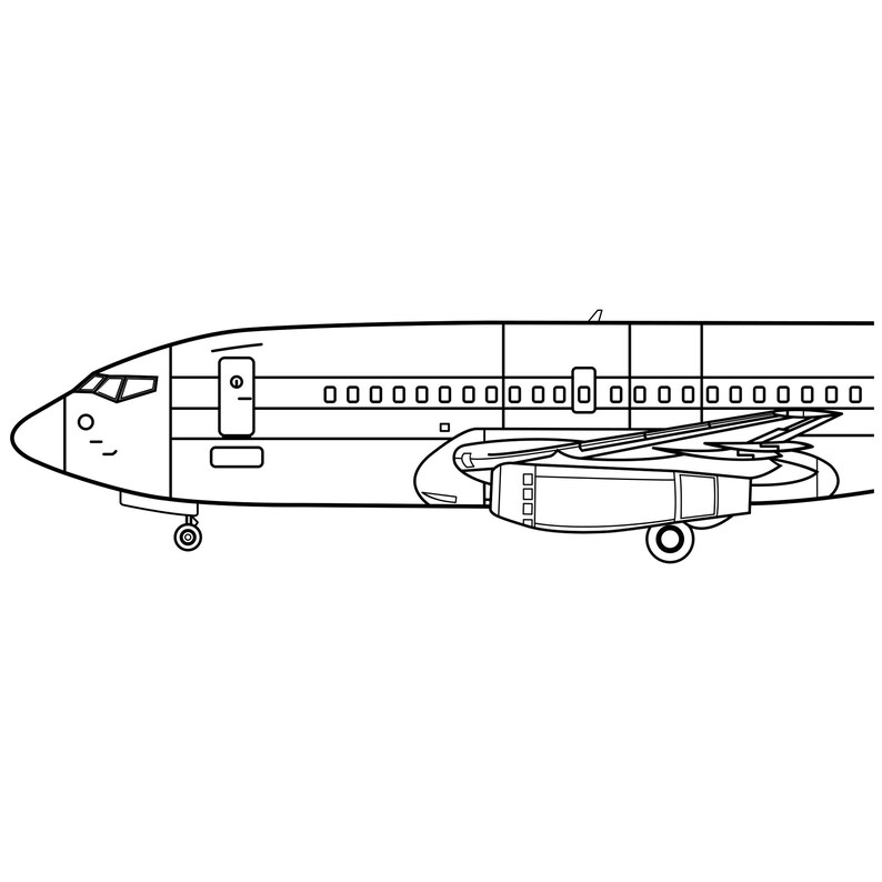 Boeing 737 Airplane Svg Clip Art Vector Eps Png Digital Download Vector ...