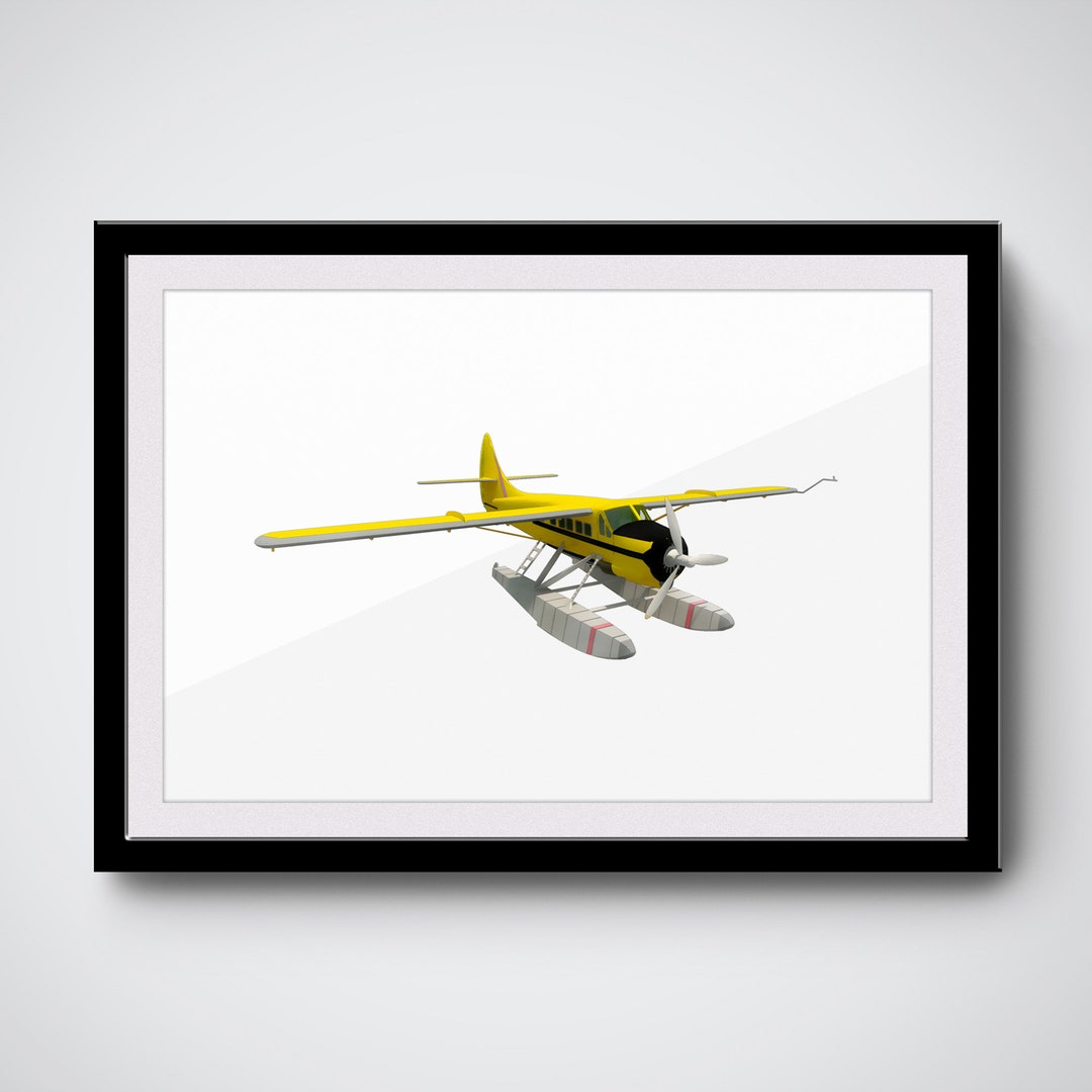 Seaplane Print Wall Art DHC3 Otter Digital Art Print for Kids Room ...