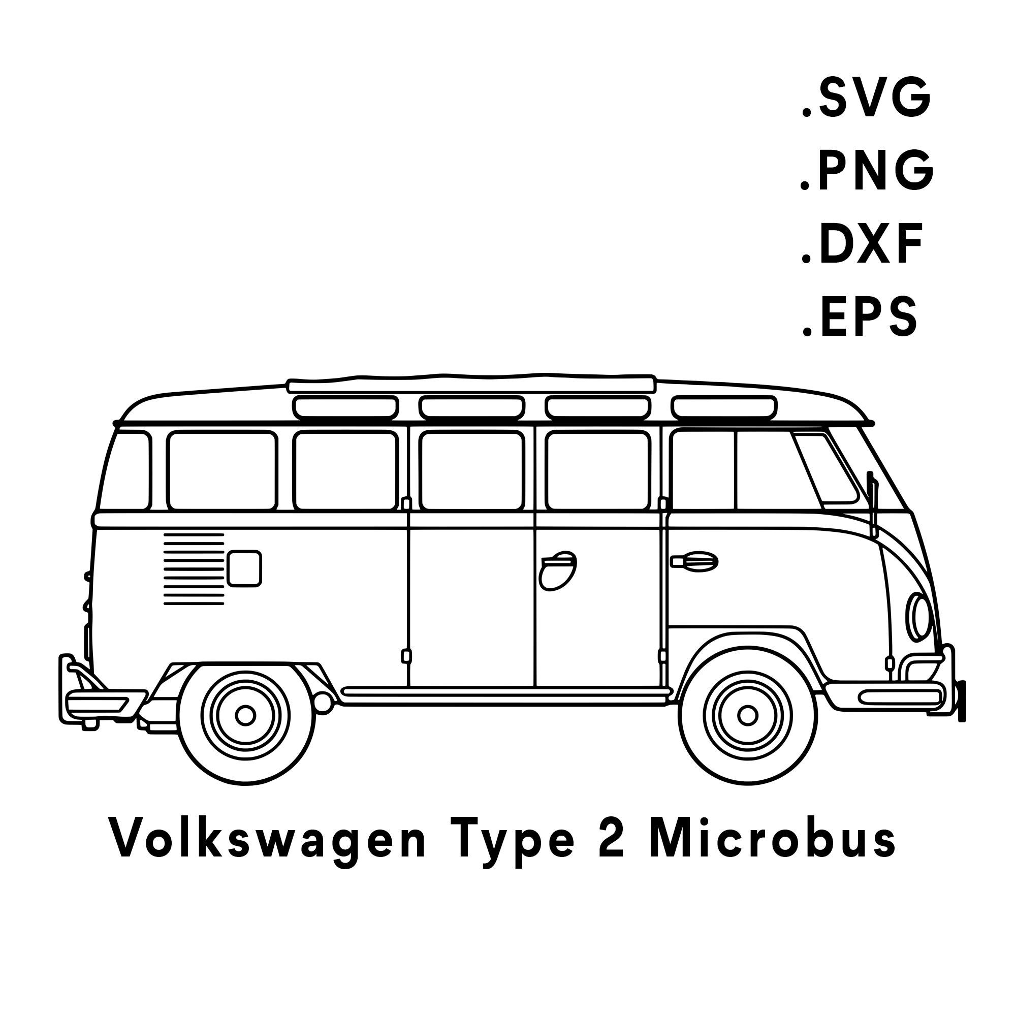 Volkswagen Microbus SVG Vintage Car Vector Illustration Volkswagen ...