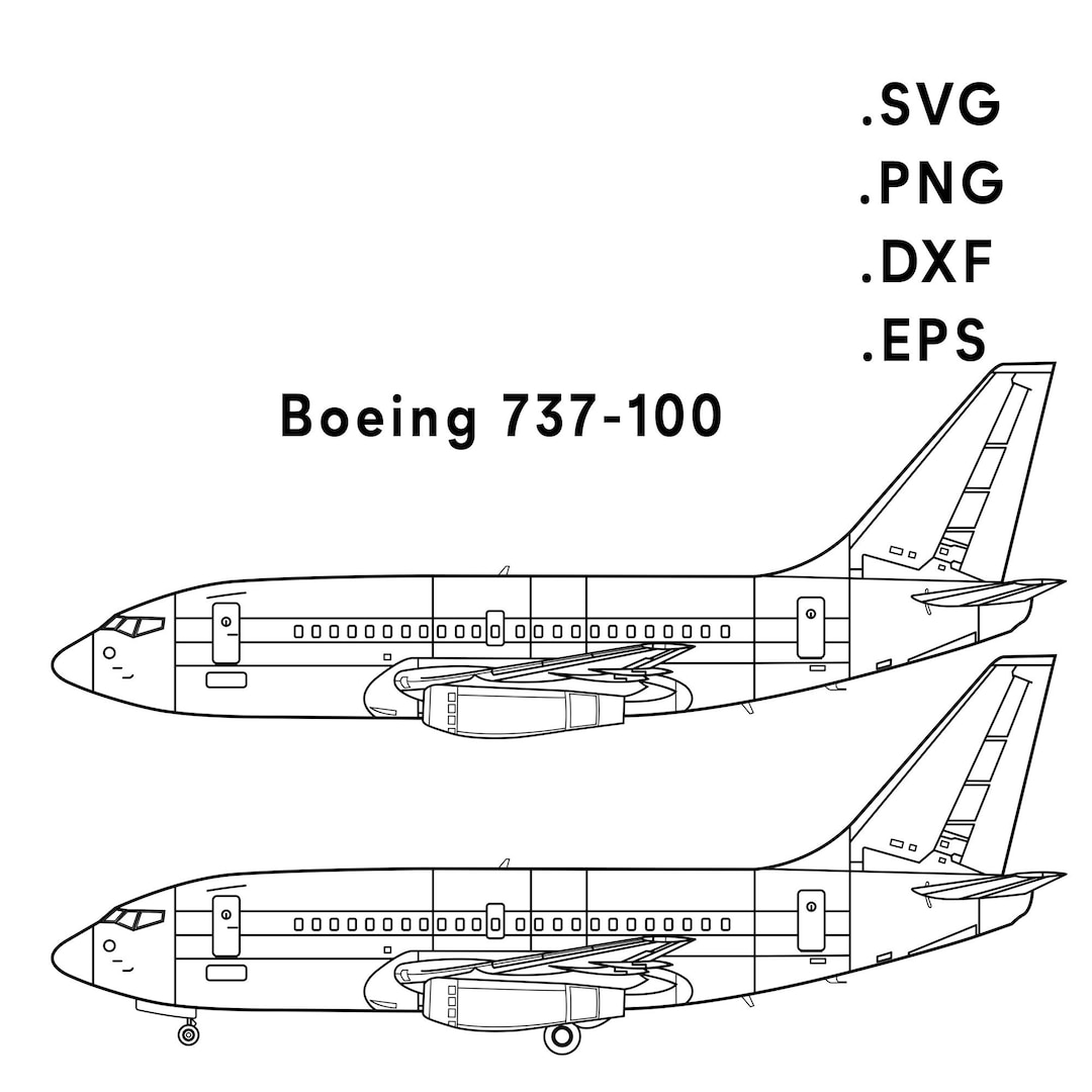 Boeing 737 Airplane Svg Clip Art Vector Eps Png Digital Download Vector ...
