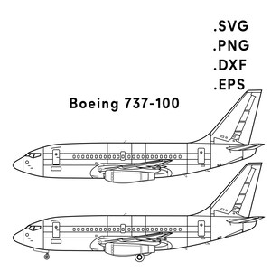 Boeing 737 Airplane Svg Clip Art Vector Eps Png Digital Download Vector ...