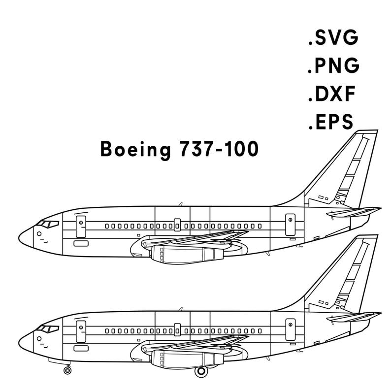 Boeing 737 Airplane Svg Clip Art Vector Eps Png Digital Download Vector ...