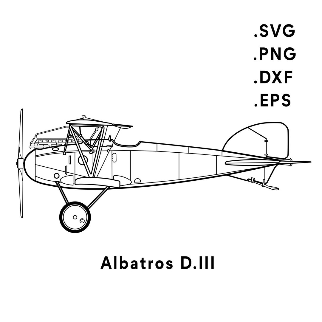 Albatros D.III Vintage Aircraft Svg Classic Airplane Clip Art Vector ...