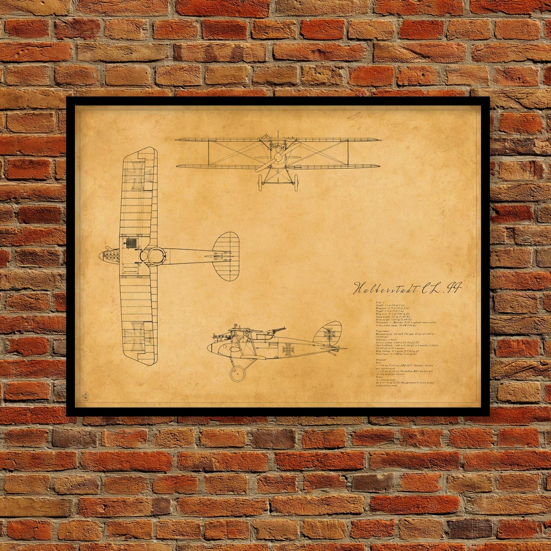 Retro Aviation Dreams Vintage Aircraft Wall Decor Halberstadt Poster ...