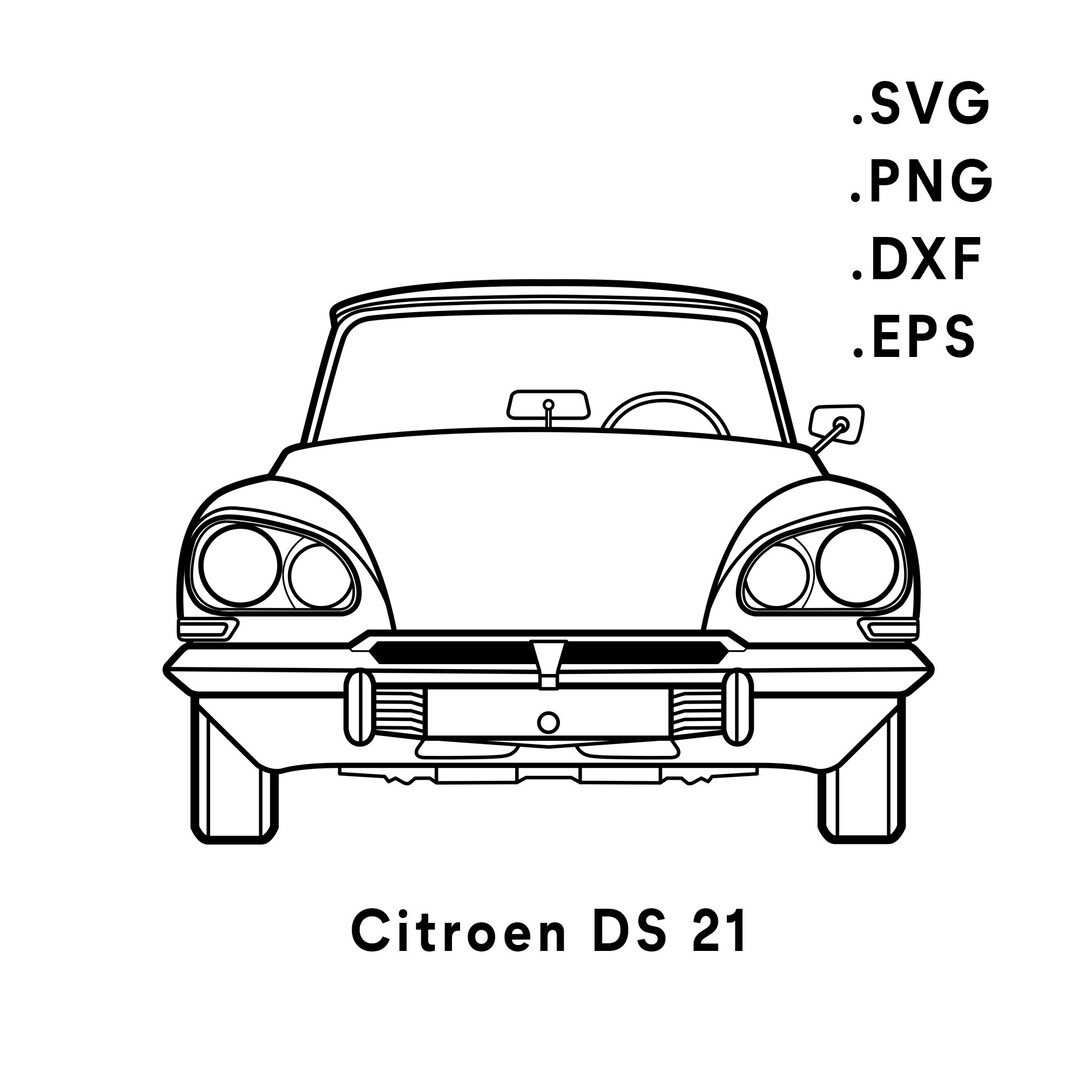 Citroen DS 21 Classic Car Svg Retro Clip Art Vector Illustration Eps ...