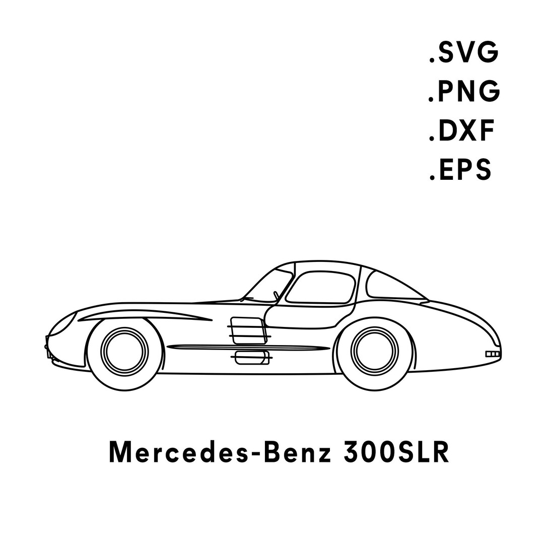 Mercedes Benz 300 Slr Classic Car Svg Retro Art Vintage Car ...