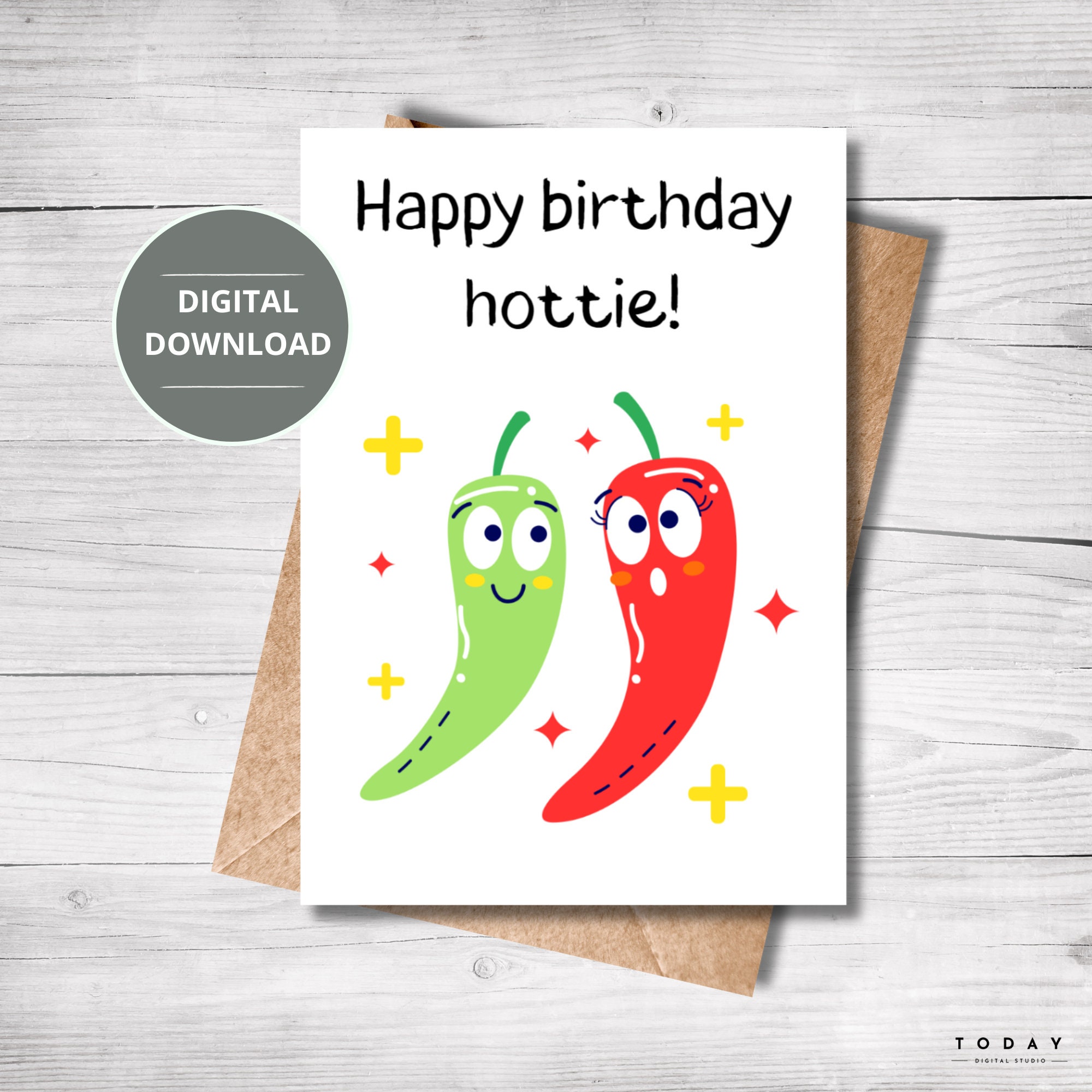 Printable Birthday Card, Digital Download, E-card, Cute, Funny, Chilli ...