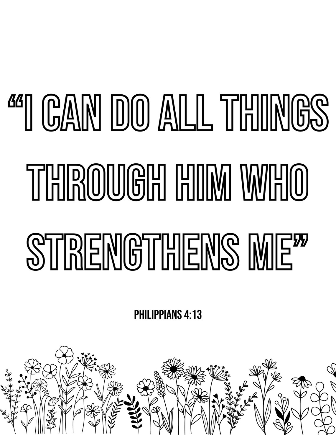 Printable Philippians 4:13 Coloring Page | Bible Verse Art | Christian ...