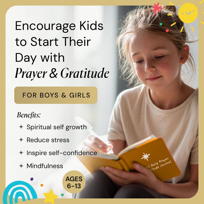 Children's Daily Prayer & Gratitude Journal (6-13 Years). Christian ...