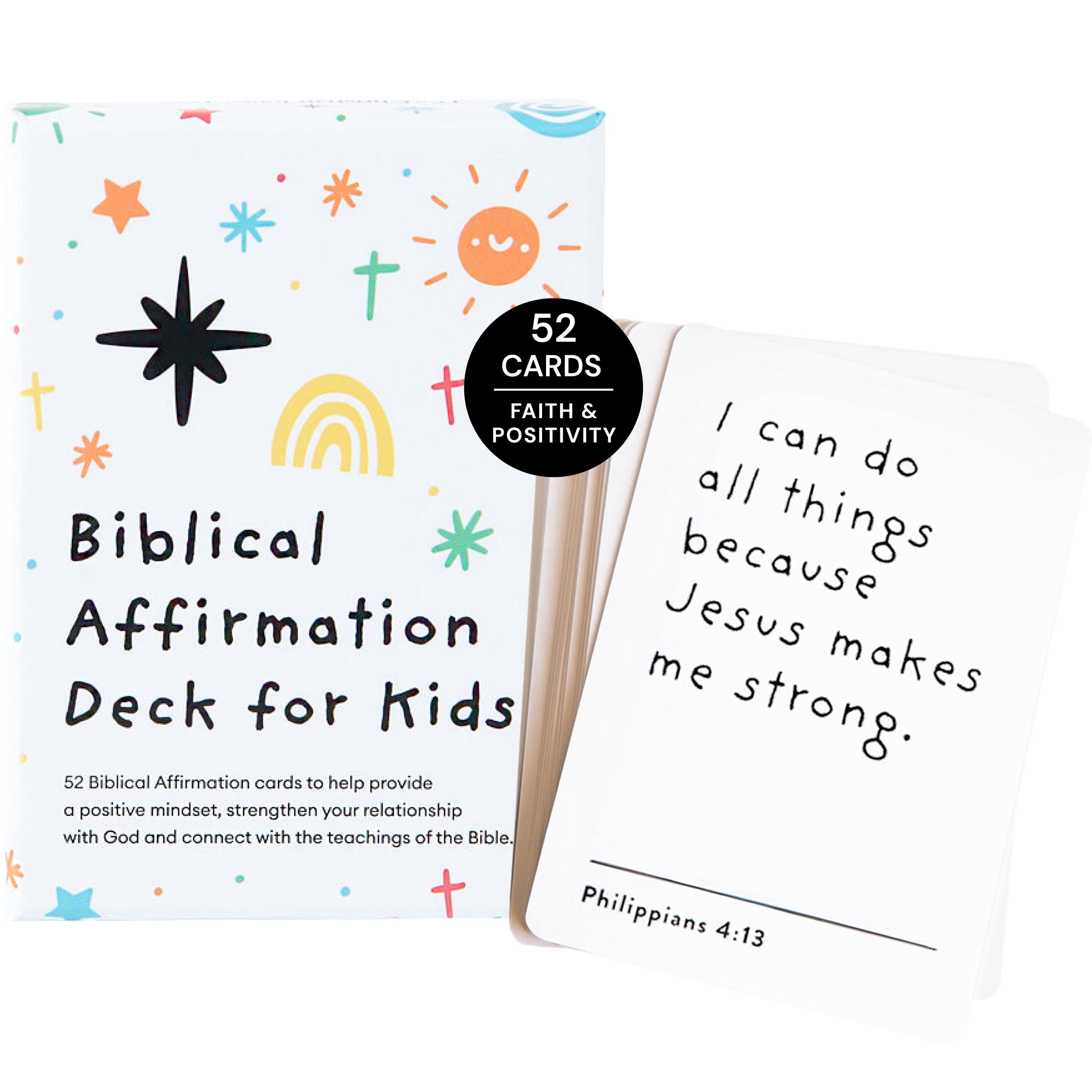 Kids Christian Affirmation Cards, 52 Biblical Affirmations With Bible ...