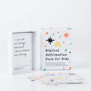 Kids Christian Affirmation Cards, 52 Biblical Affirmations With Bible ...