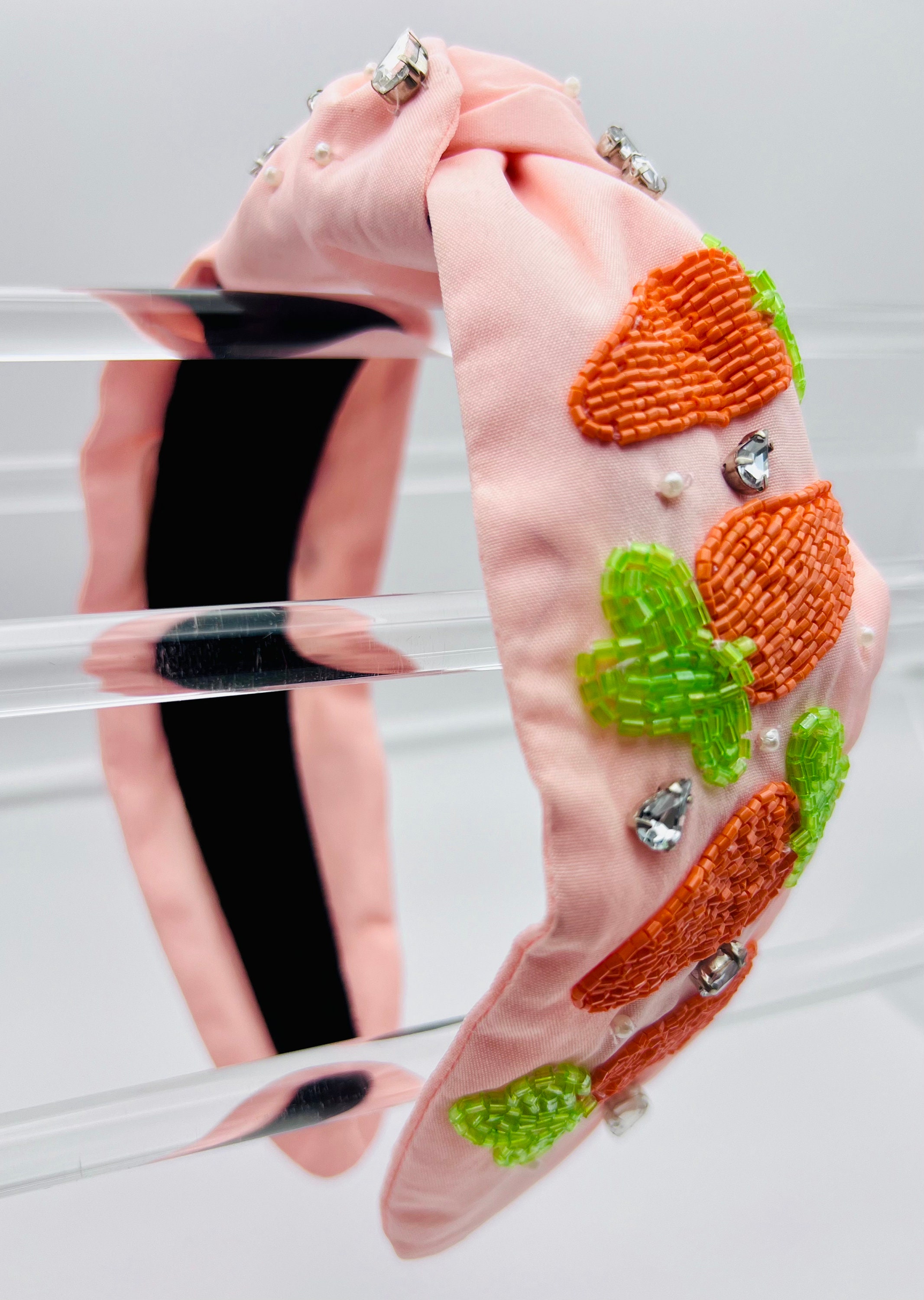 Easter Carrots, Peach Headband,hand Beaded Headband, Spring Headbands ...