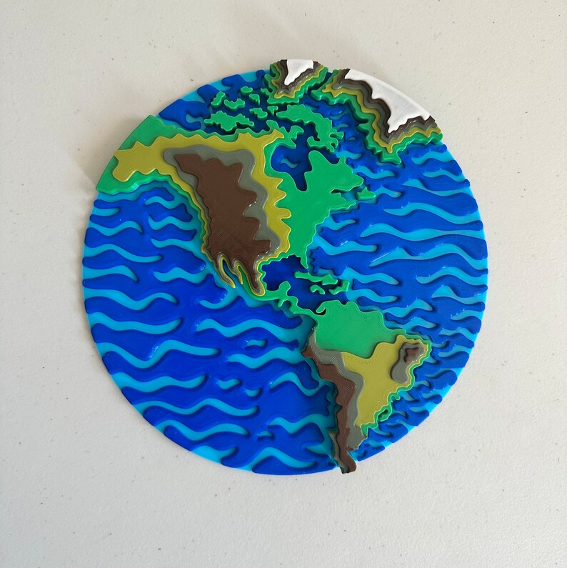 Earth - 3D Printed Art - Etsy