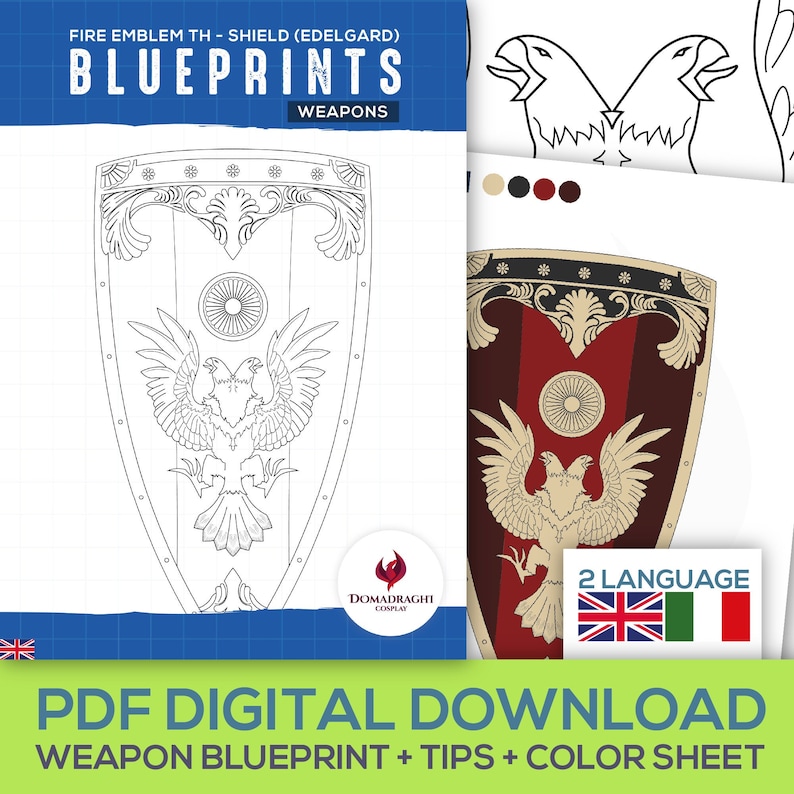 Cosplay Pattern PDF - FIRE EMBLEM Emperor Shield (edelgard) (blueprint ...