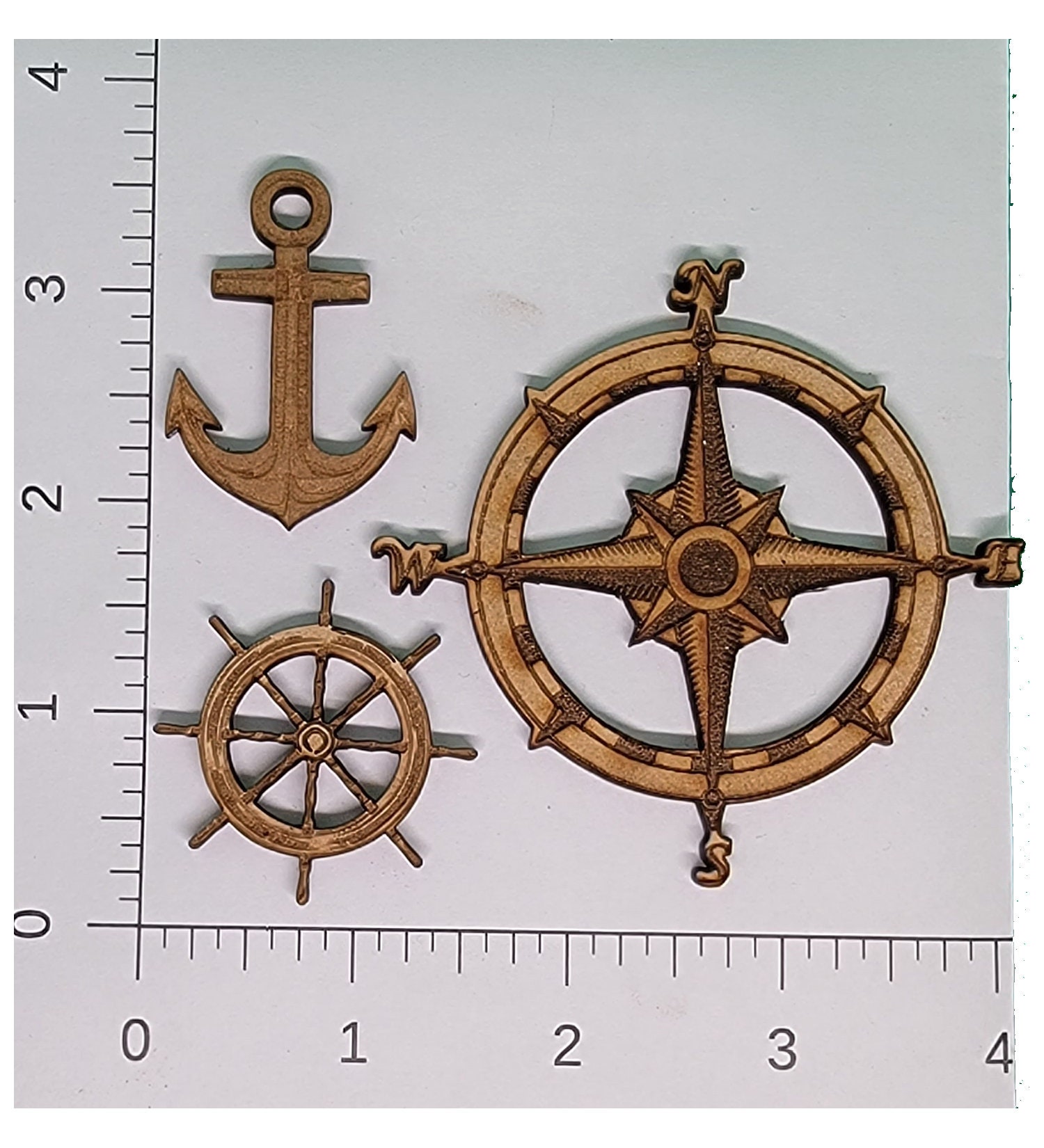 Anchor, Compass Rose, and Ship Wheel Hobby Supplies for Marquetry ...