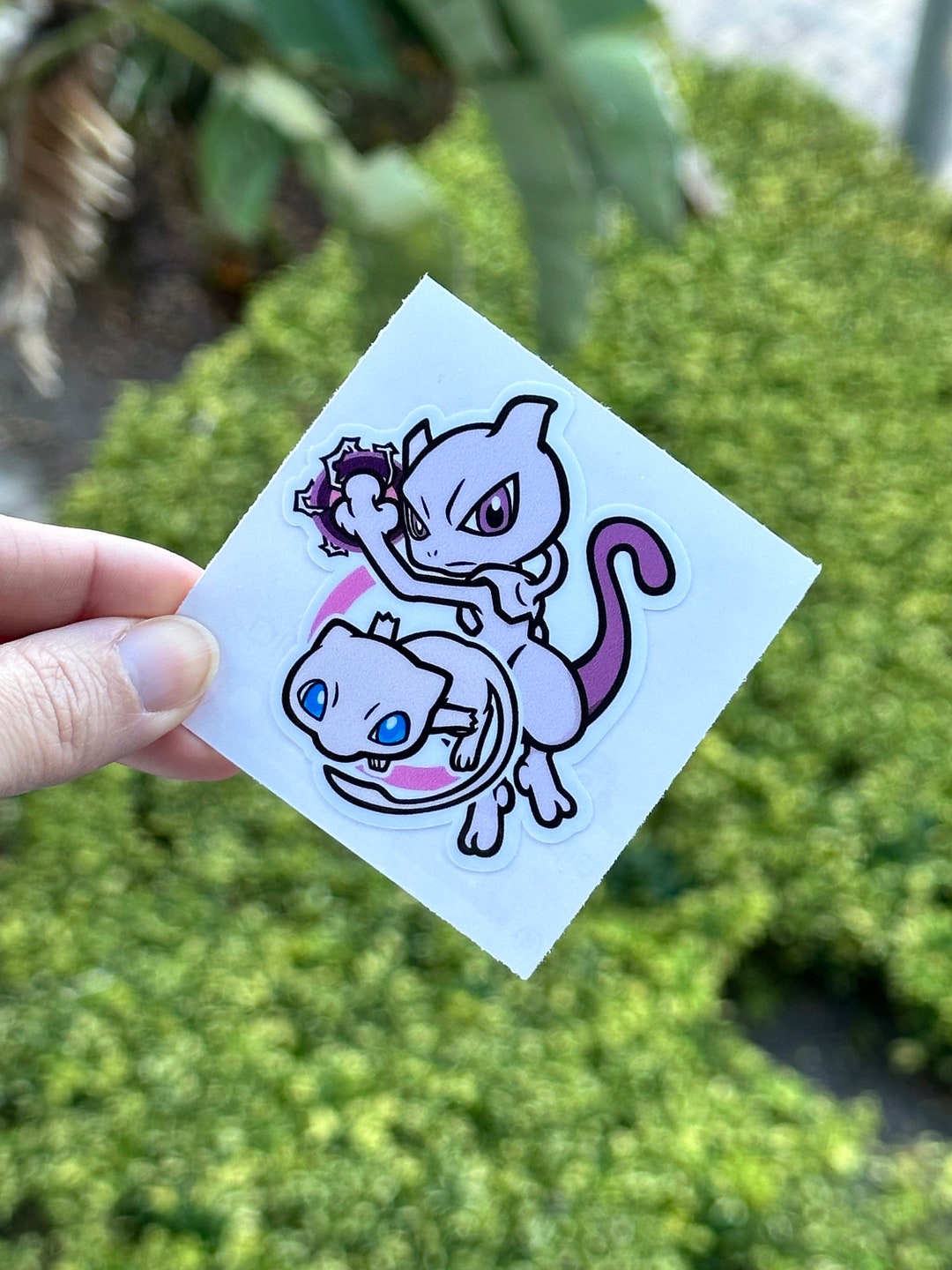 Mew Vinyl Sticker, Waterproof Anime Window Decal, Laptop Sticker ...