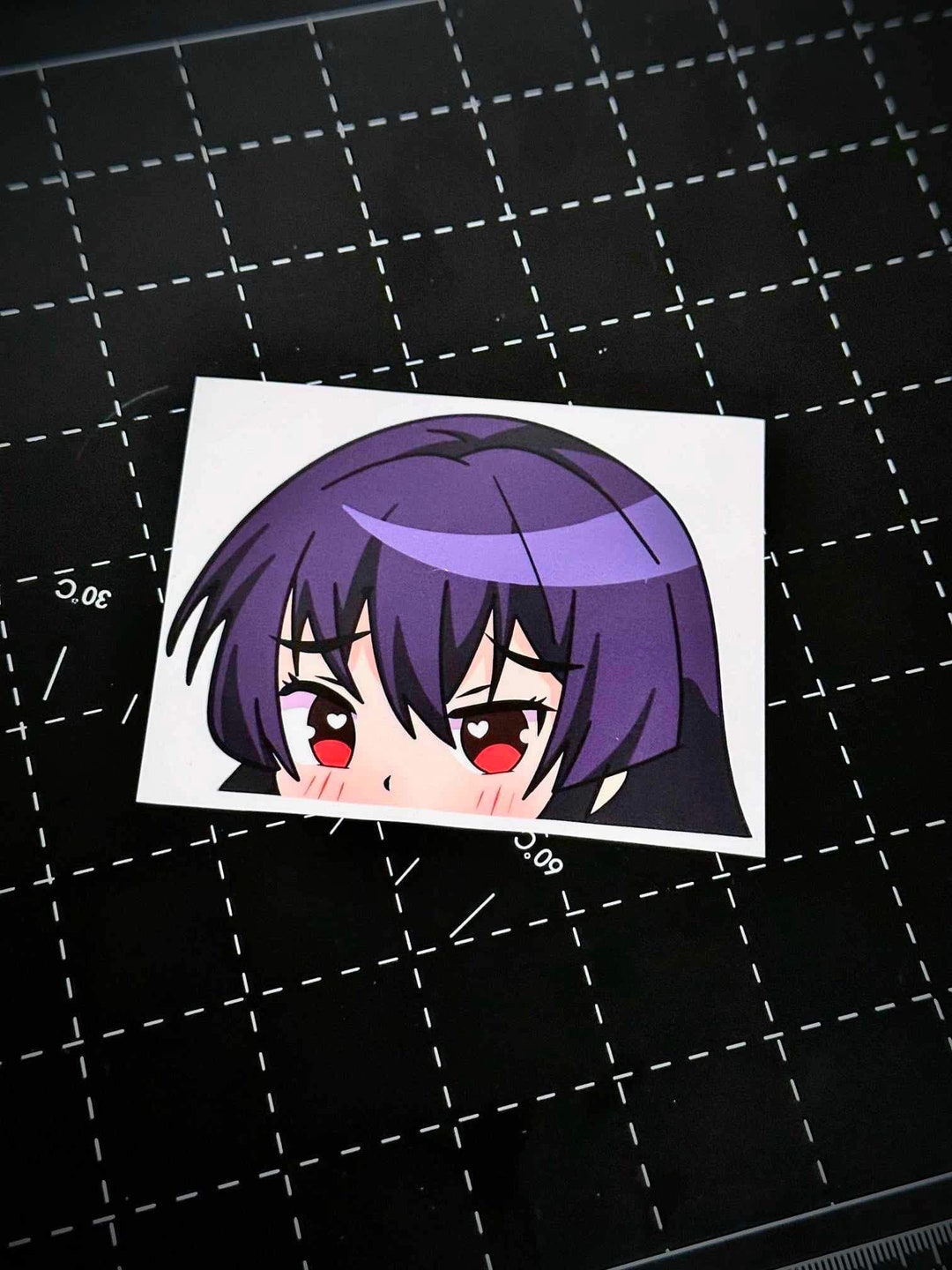 Akame Peeker Vinyl Sticker, Waterproof Anime Window Decal, Laptop ...