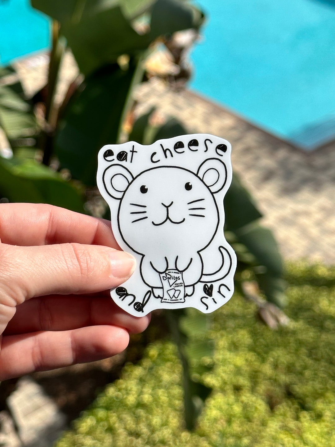 Eat Cheese and Sin Waterproof Vinyl Sticker - Etsy