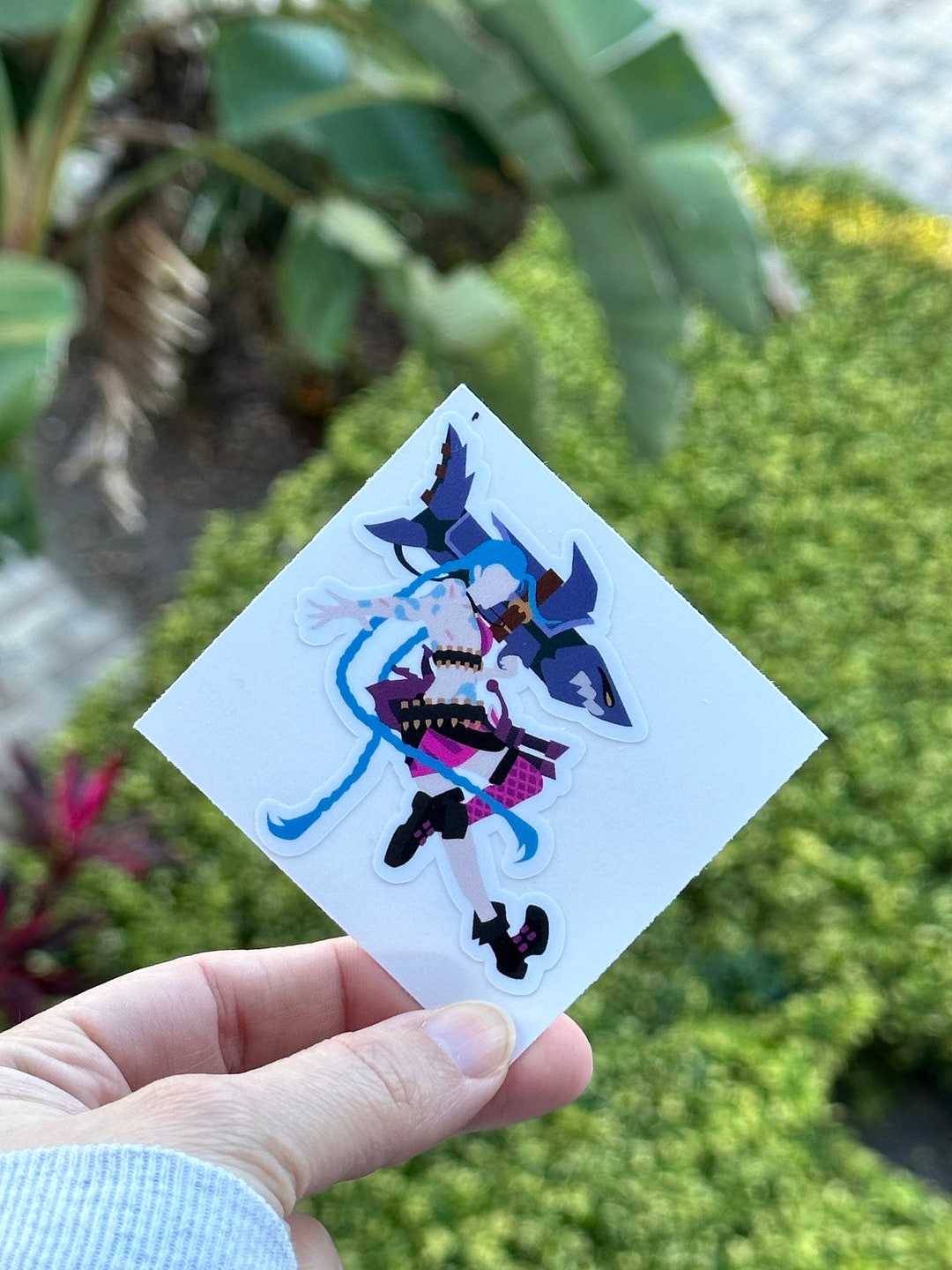 Jinx Vinyl Sticker, Waterproof Anime Window Decal, Laptop Sticker ...