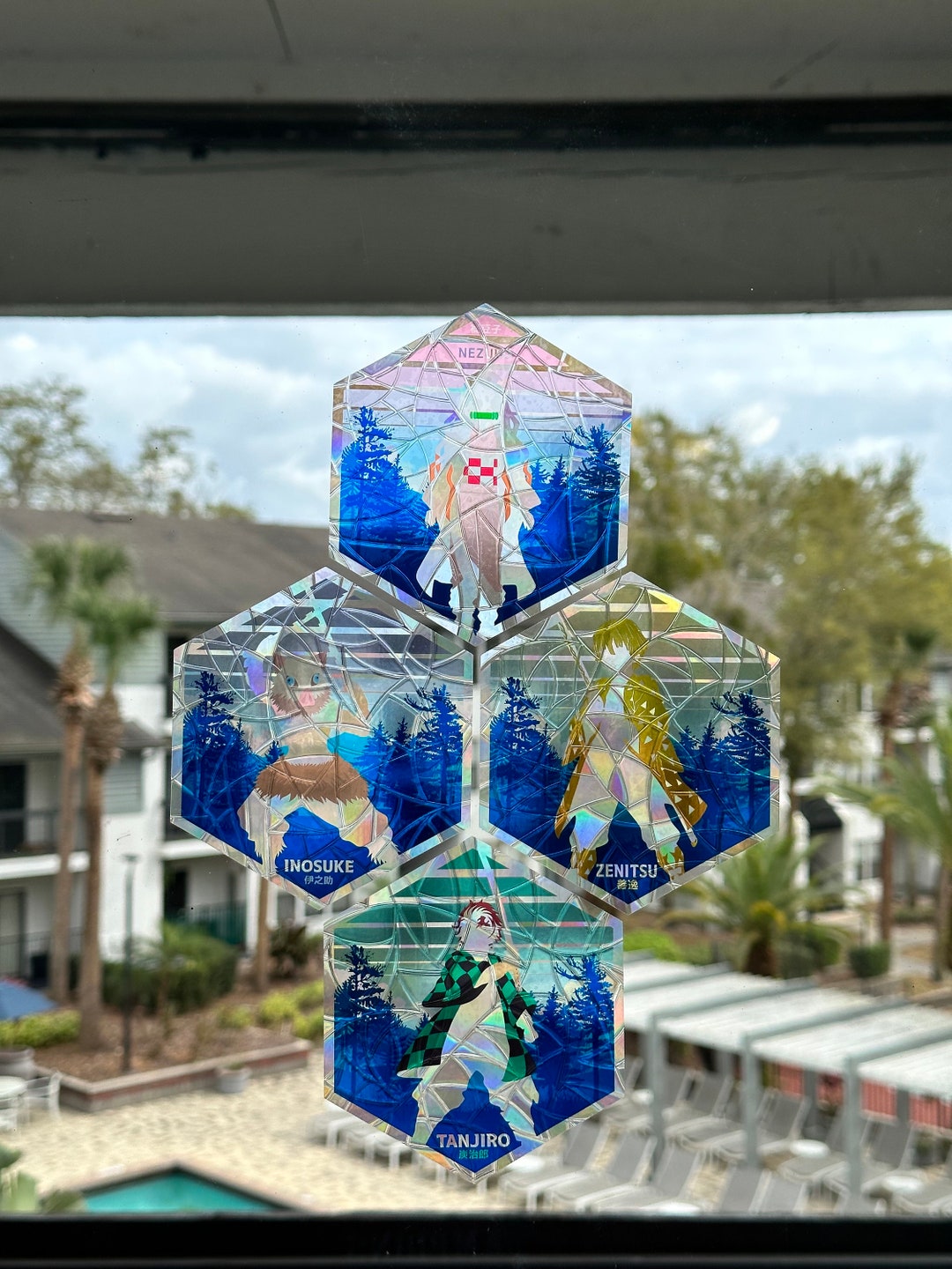 Anime Window Clings, Tanjiro Nezuko Inosuke Zenitsu Window Clings - Etsy