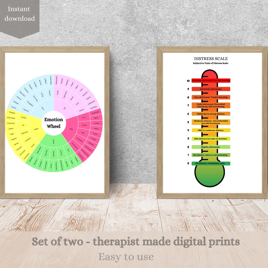 Colorful Emotion Wheel and Feeling Thermometer for Personal Development ...
