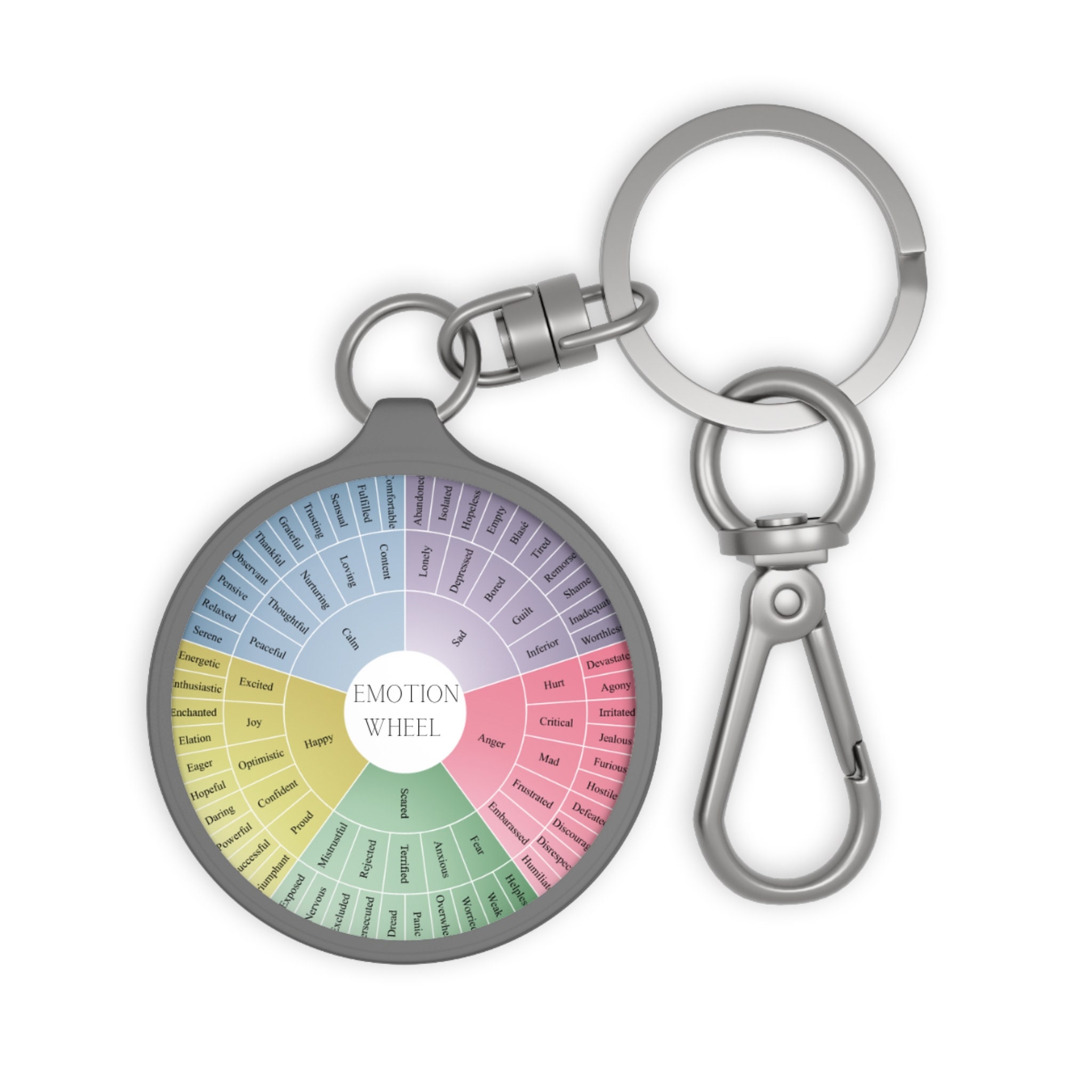 Emotion Wheel Keychain Feelings Chart Emotions Chart, Anxiety Relief ...