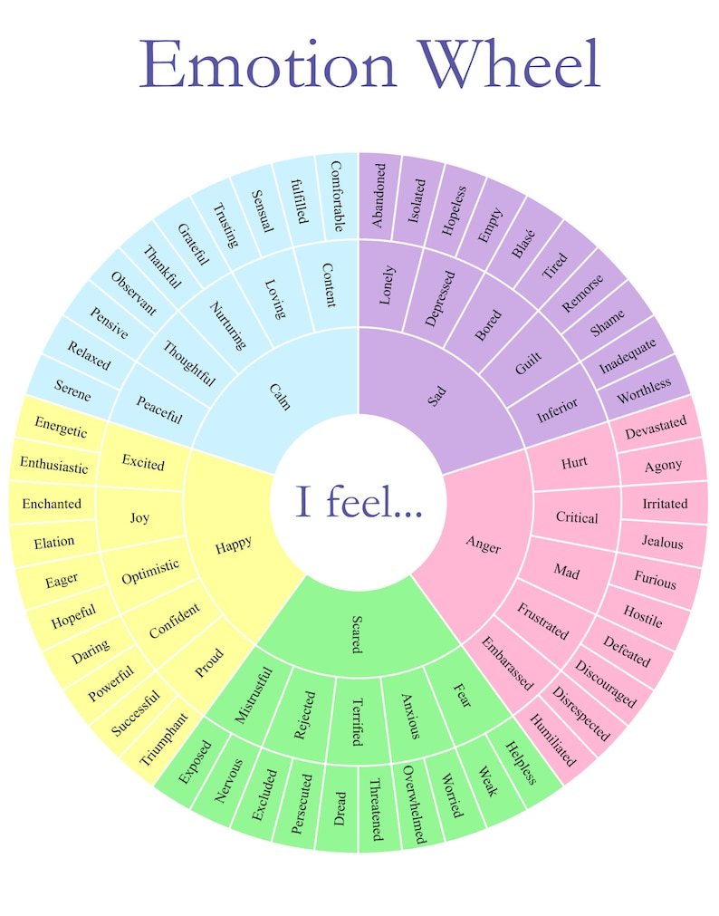 Colorful Emotion Wheel for Personal Development and to Increase ...