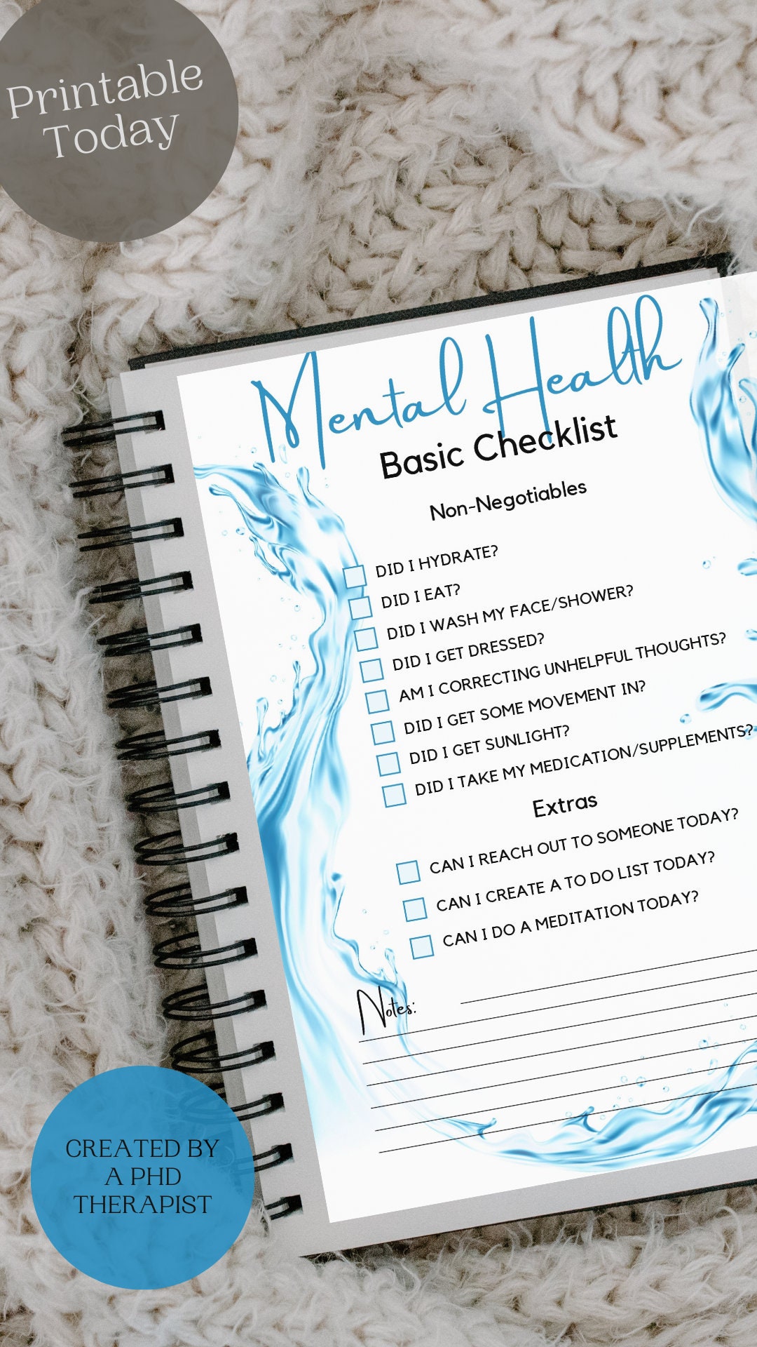 Self-care List-mental Health Templates School Psychologist Mental ...