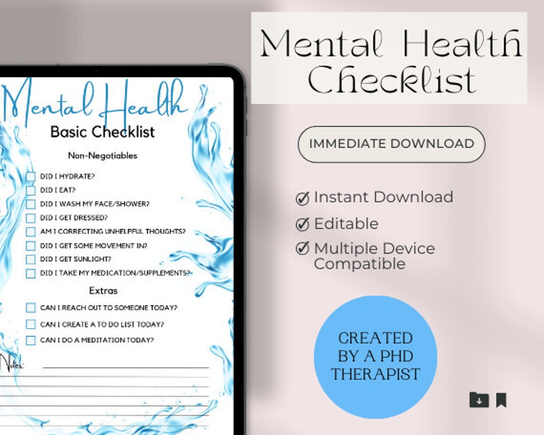 Self-care List-mental Health Templates School Psychologist Mental ...