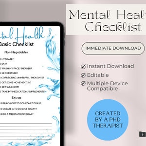 Mental Health Check List. Resilience. Self Care Kit Self Care List ...